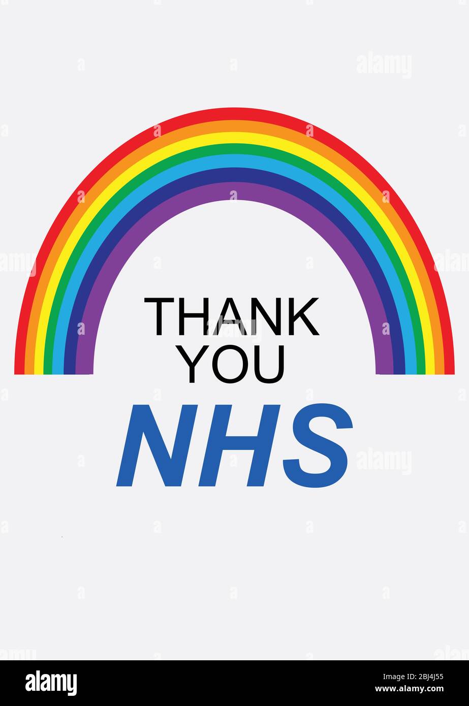 Thank you NHS rainbow vector during the 2020 Coronavirus pandemic Stock ...