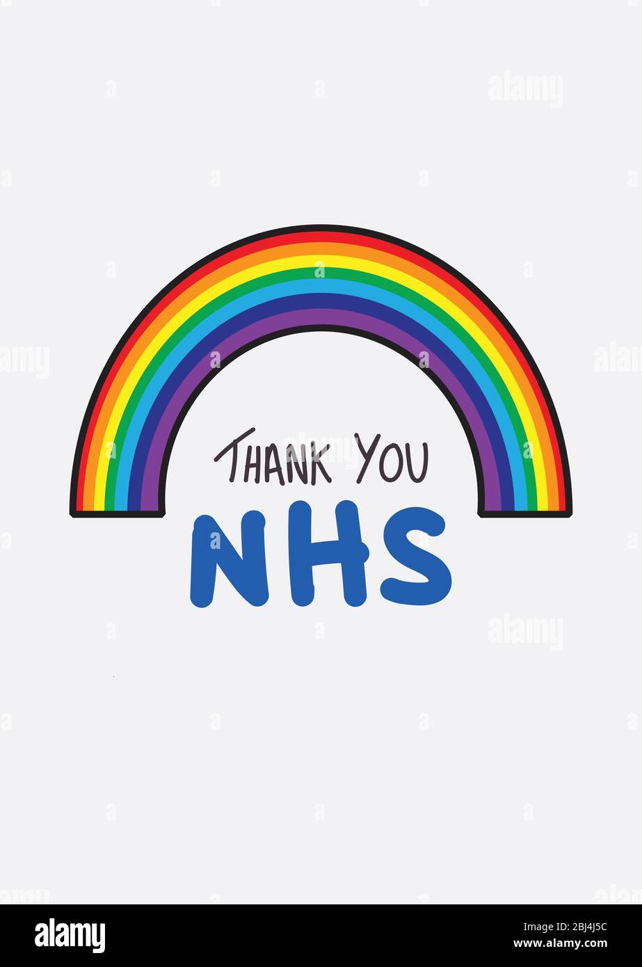 Thank you NHS rainbow vector during the 2020 Coronavirus pandemic Stock ...
