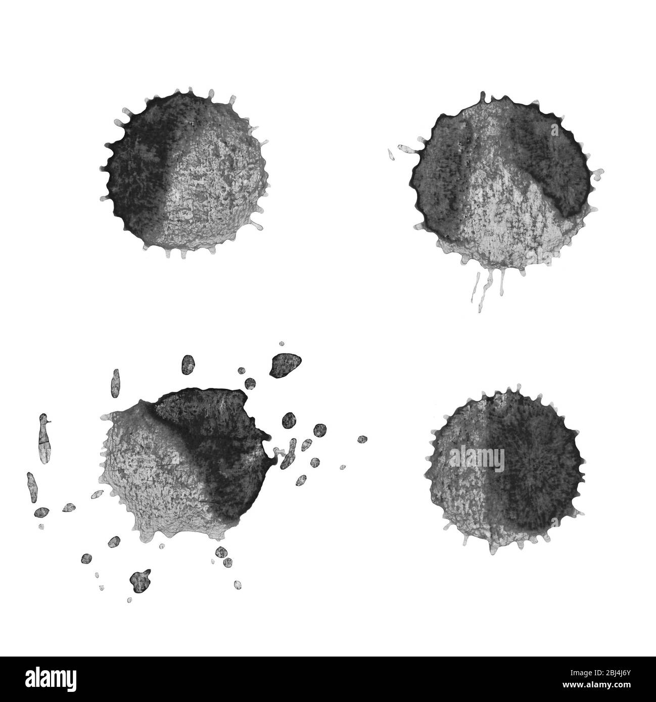 Grunge splash design. Black splashes isolated on white background Stock ...