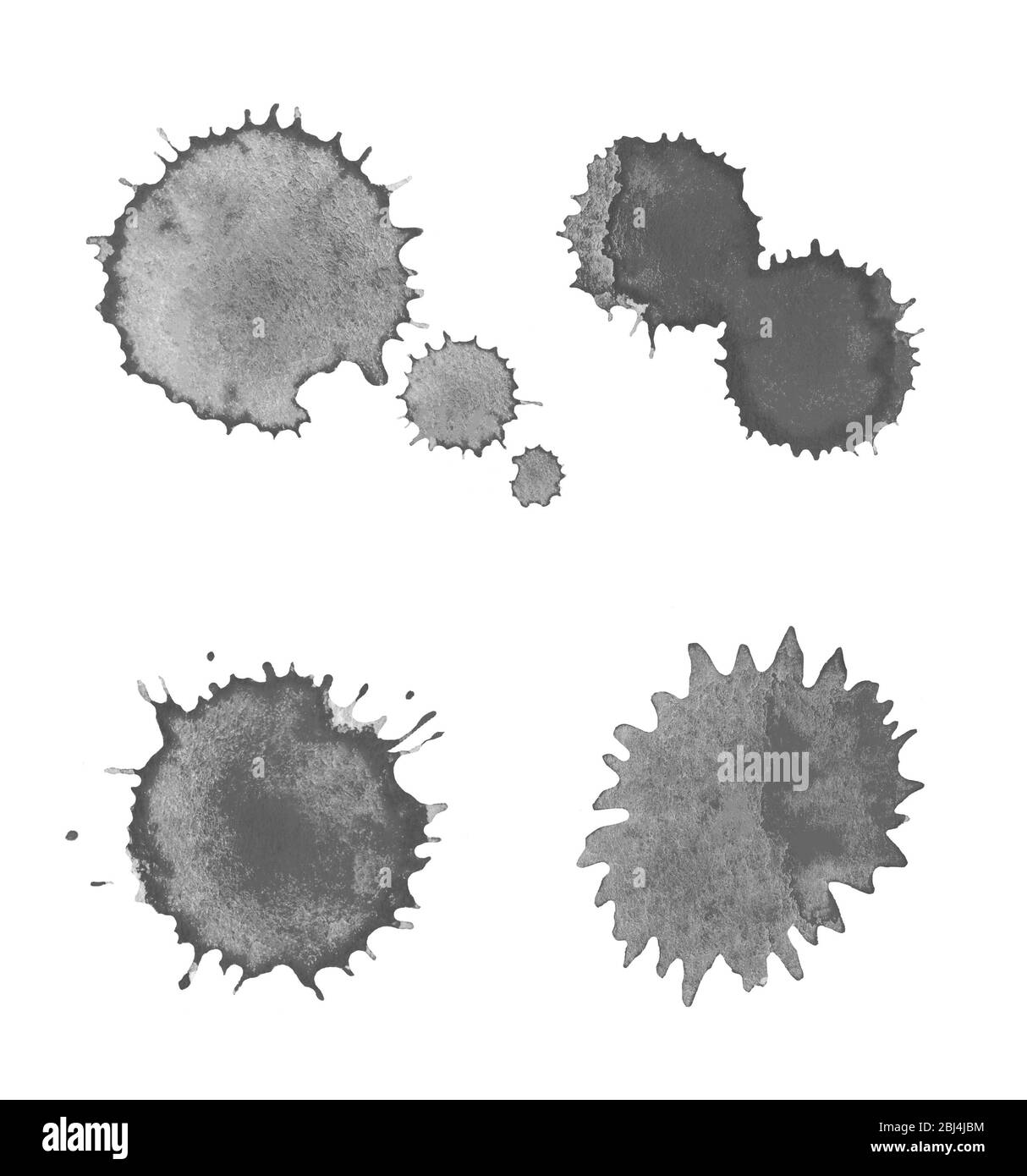 Grunge splash design. Black splashes isolated on white background Stock ...