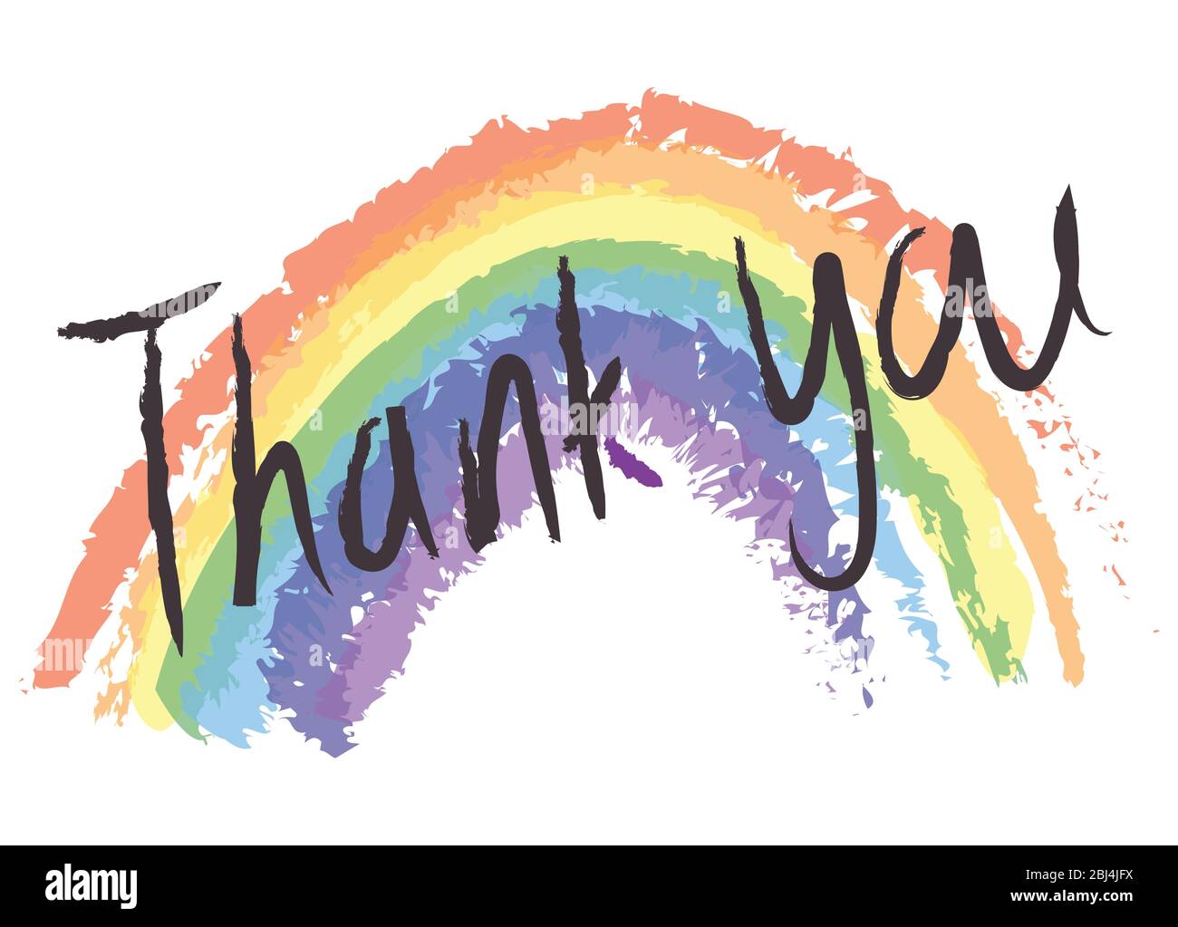 THANK YOU illustrative rainbow vector during the 2020 Coronavirus ...