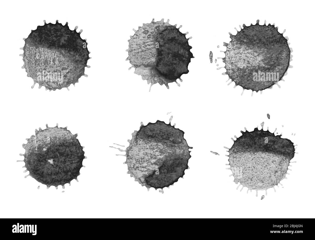 Grunge paint stains. Black ink grunge splash. Watercolor black splashes ...