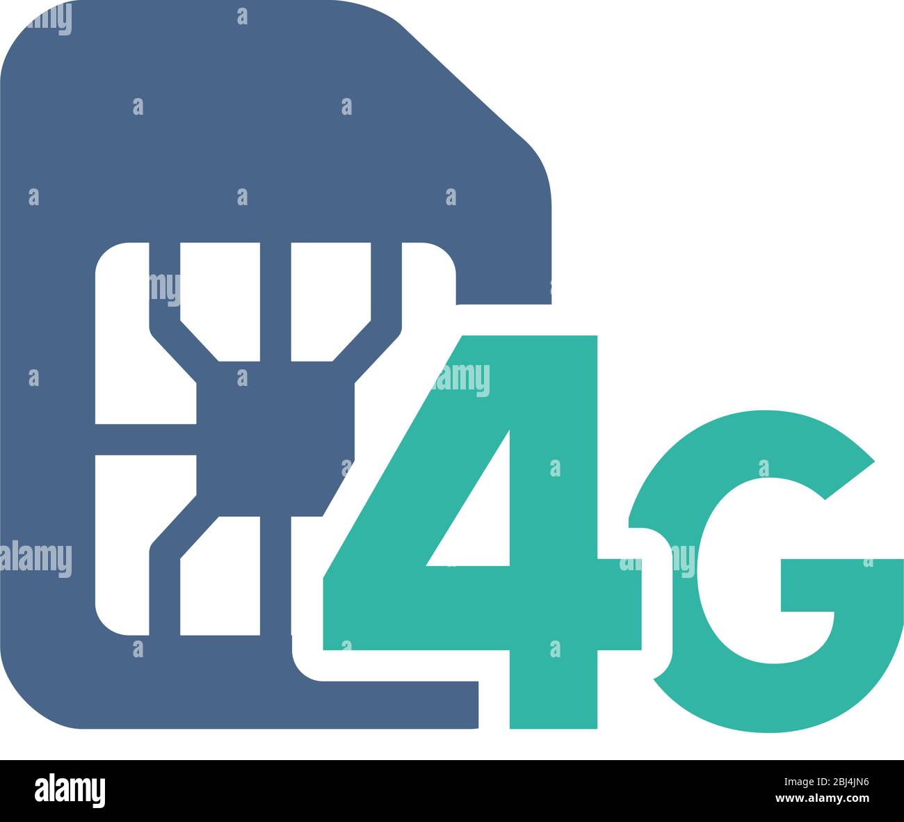 SIM card with 4G network flat icon. Mobile slot, phone chip symbol ...