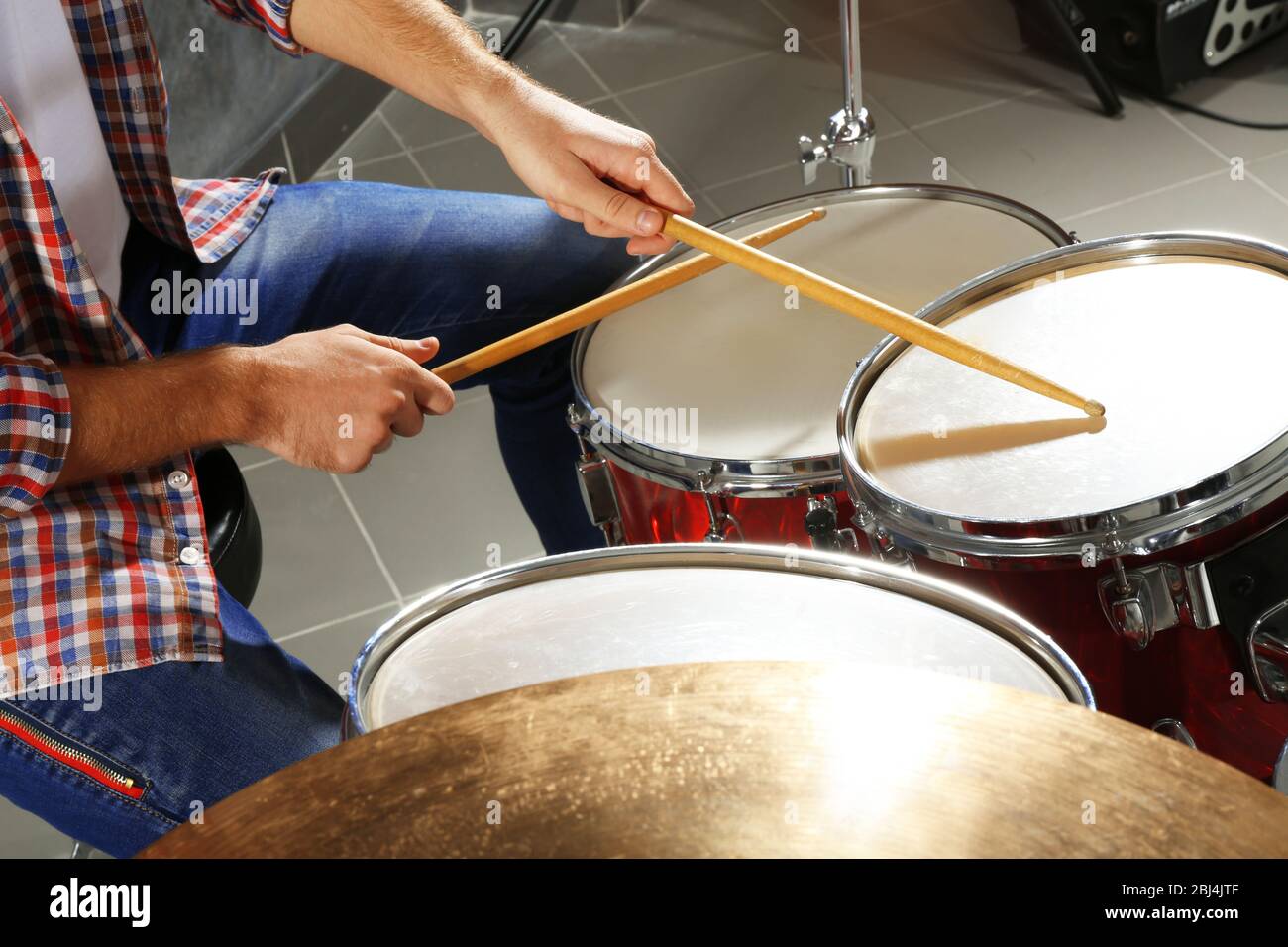Closeup drums playing hi-res stock photography and images - Alamy