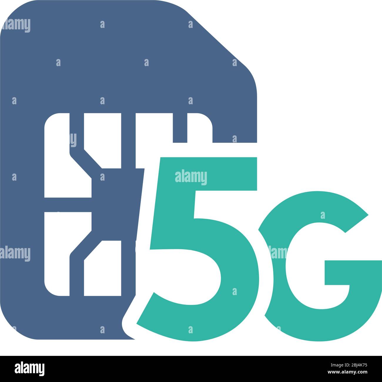 SIM card with 5G network flat icon. Mobile slot, phone chip symbol ...
