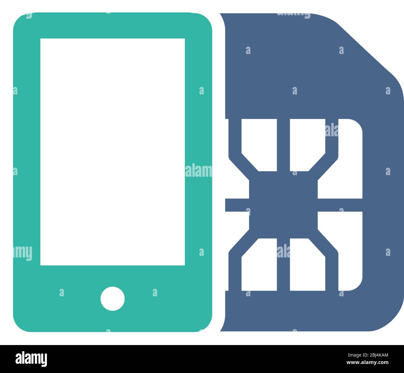 SIM card with mobile phone flat icon. Mobile slot, EMV chip symbol ...