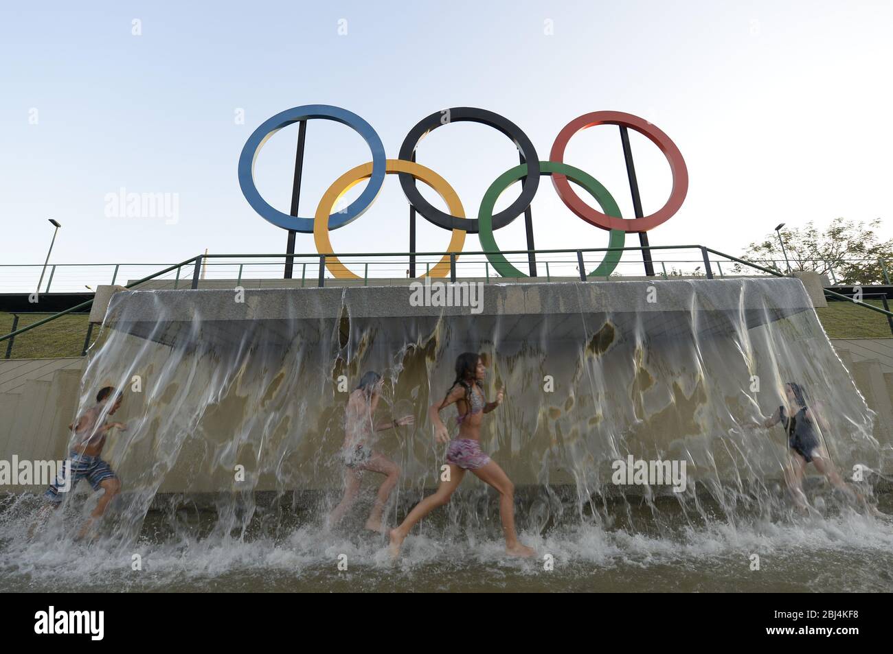 olympic flag and olympic symbols Stock Photo - Alamy