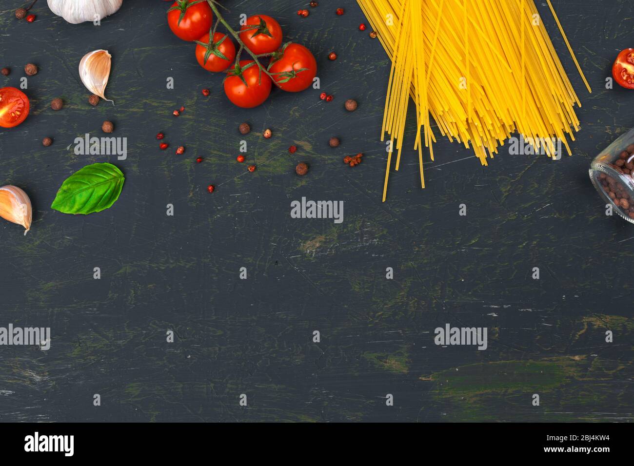 Top view of raw Italian pasta. Close up Stock Photo - Alamy