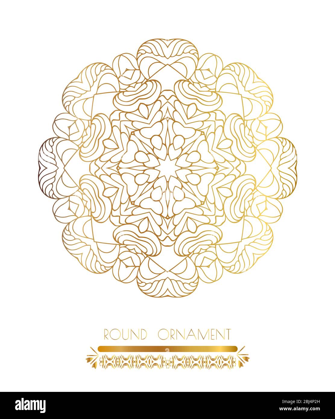 Set of golden round frames. Ornamental gold circle frames. Filigree ...