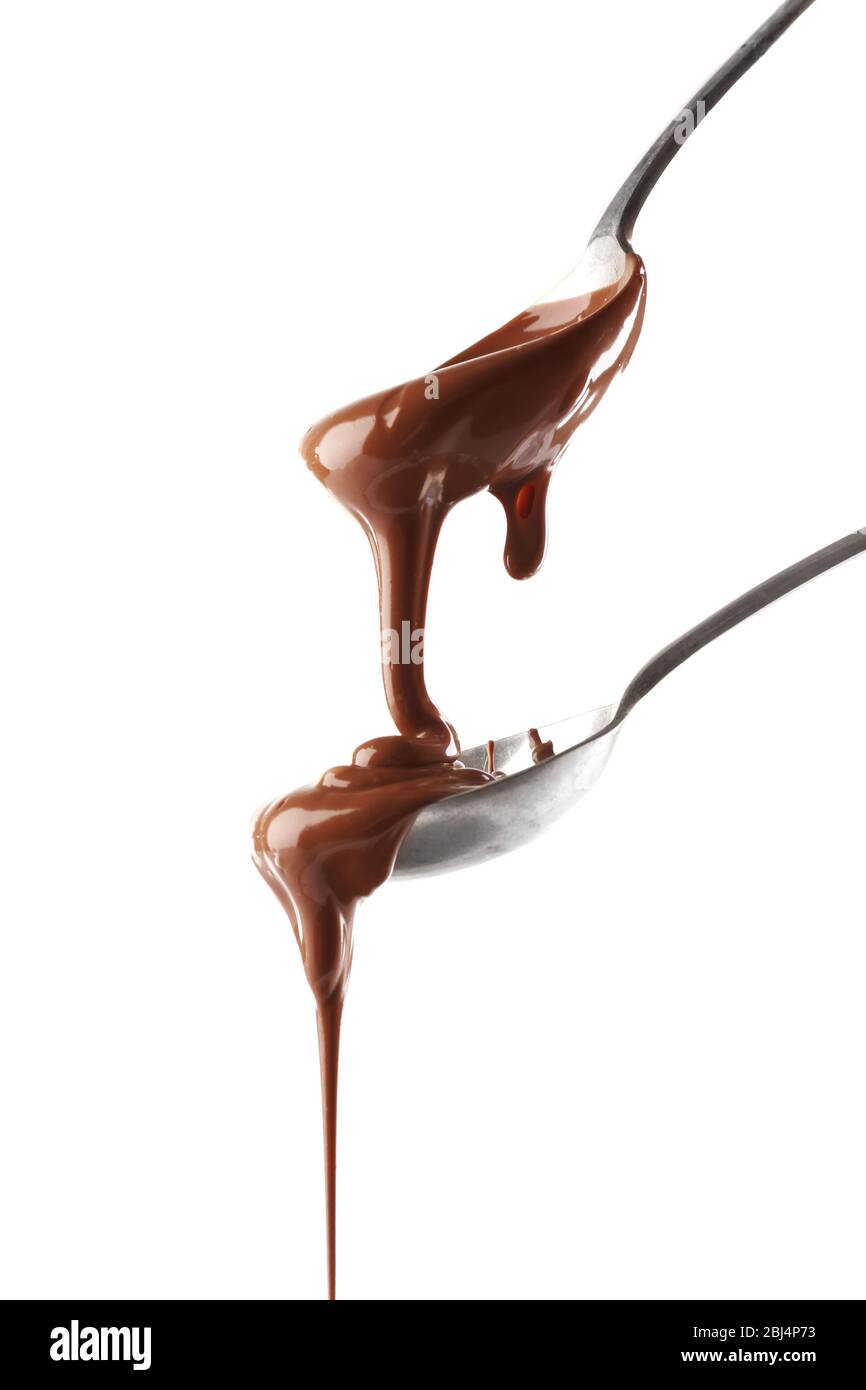 Melted chocolate pouring from cooking Cut Out Stock Images & Pictures ...