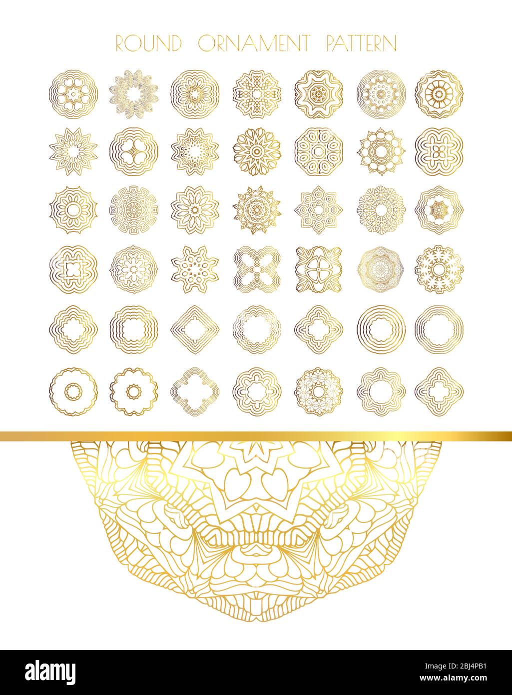 Traditional golden decor on white background. Oriental gold pattern ...