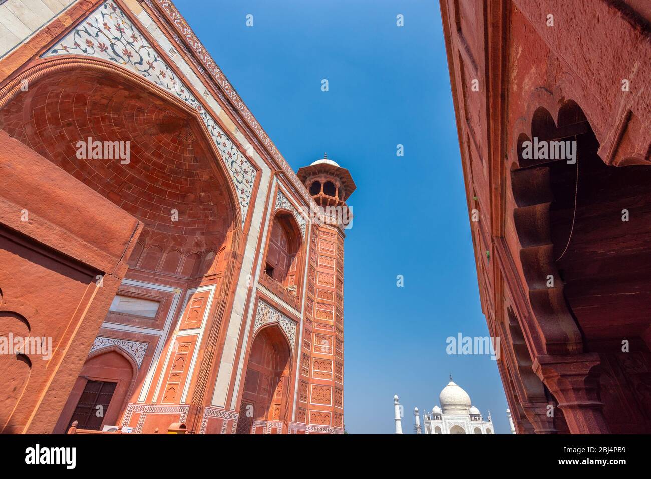 Taj Mahal mausoleum complex built in 1643 by Mughal emperor Shah Jahan ...