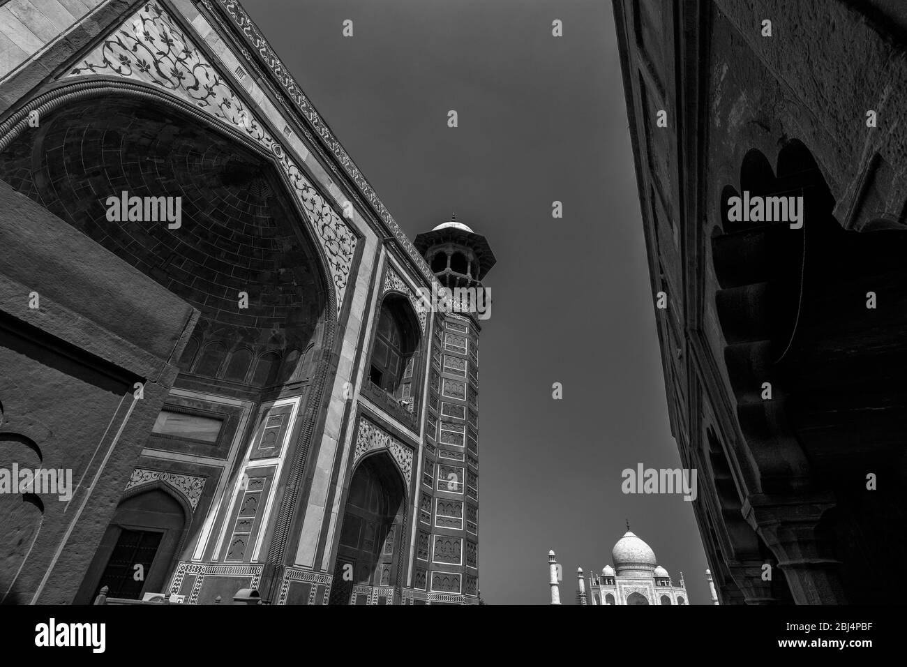 Taj Mahal mausoleum complex built in 1643 by Mughal emperor Shah Jahan ...