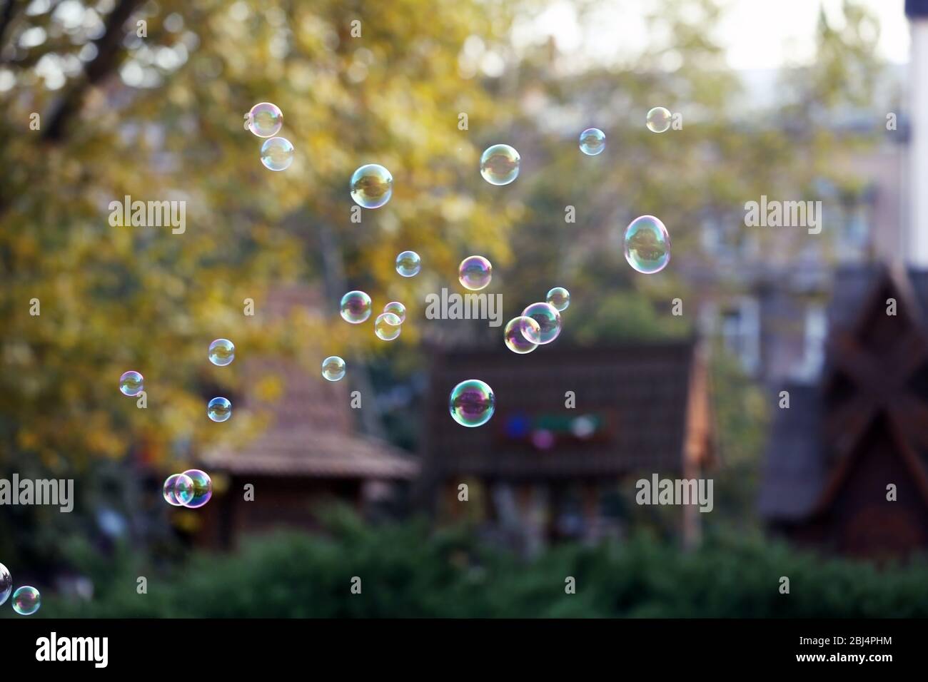 Soap bubbles outdoor Stock Photo - Alamy