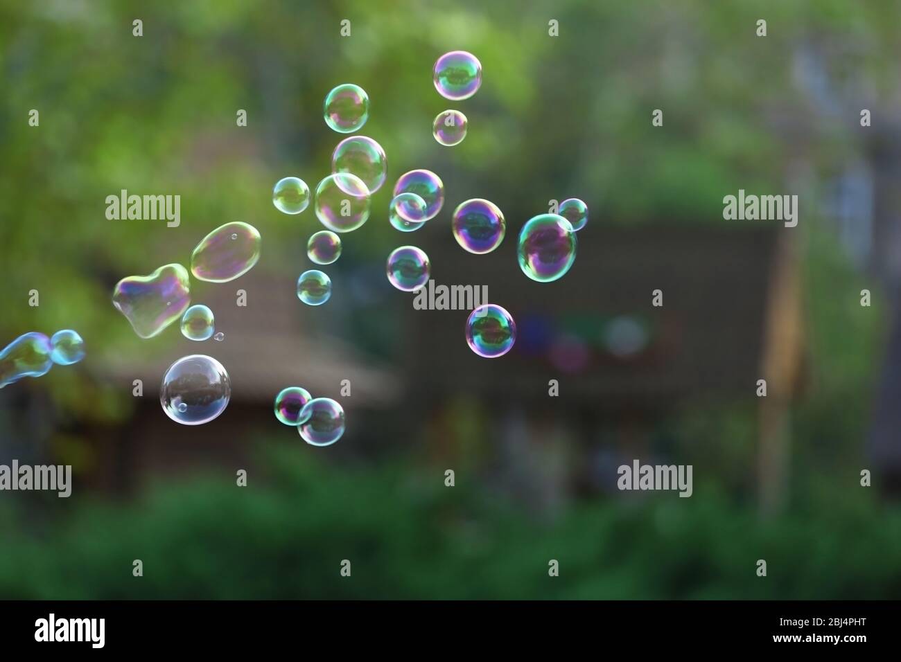 Soap bubbles outdoor Stock Photo - Alamy