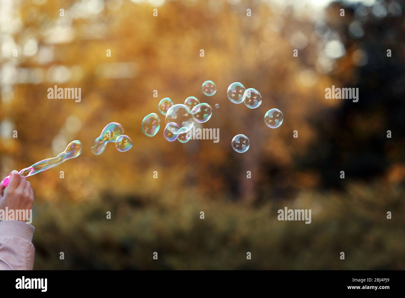 Soap bubbles outdoor Stock Photo - Alamy