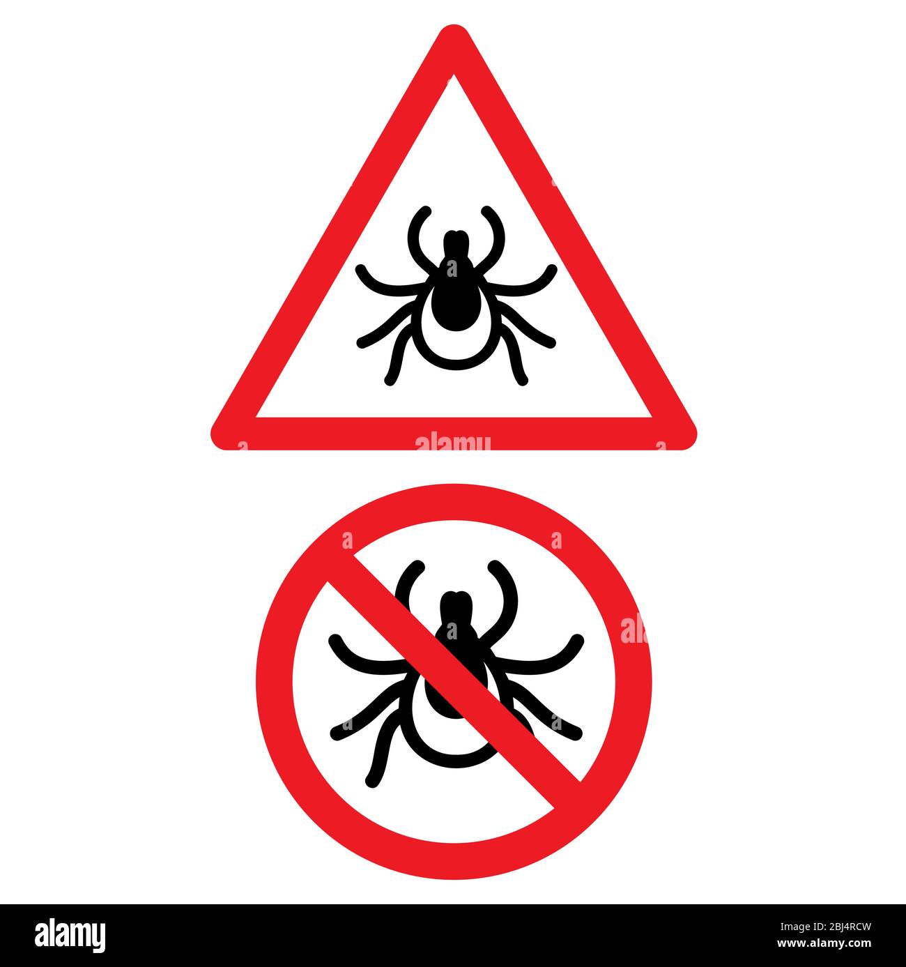 No tick mite icon red round triangle warning sign Stock Vector Image ...