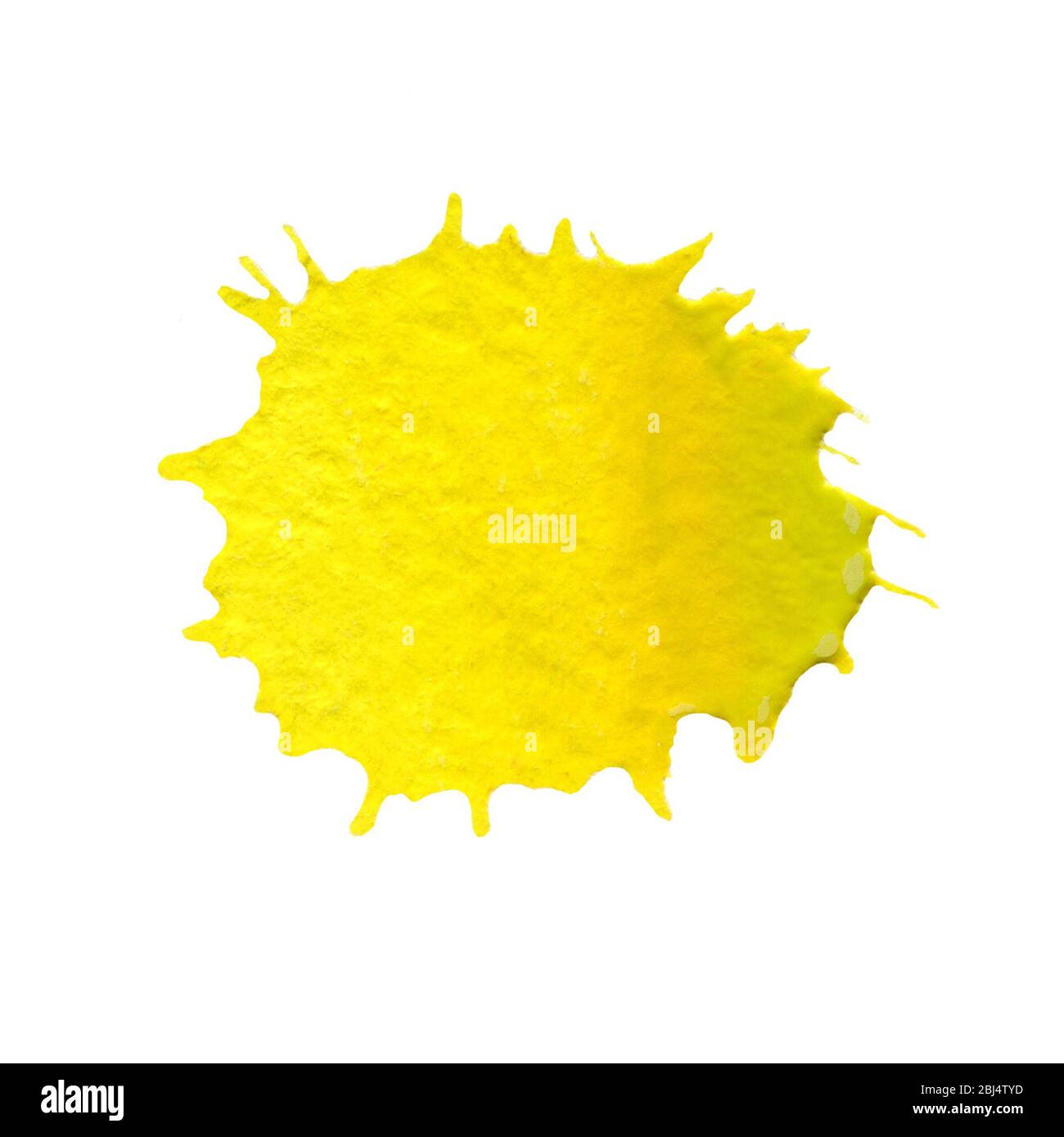 Abstract yellow watercolor stain on white background. Yellow color ...
