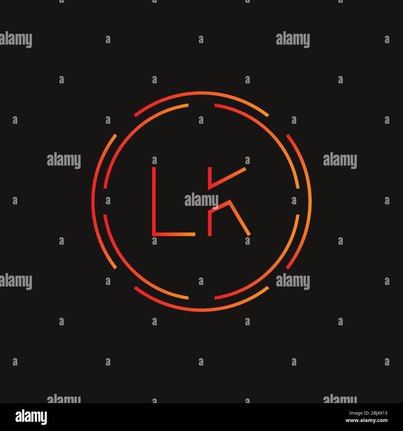 Initial LK letter Logo Design vector Template. Abstract Letter LK logo ...