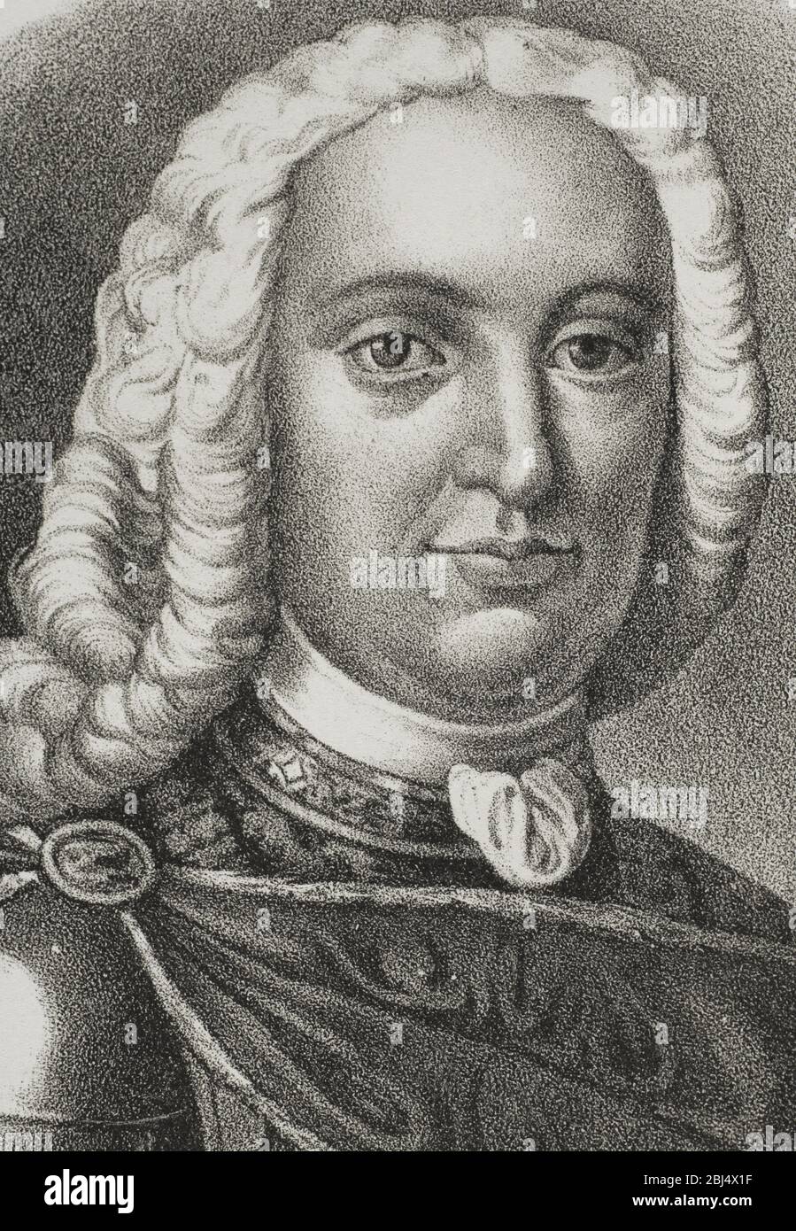 Philip V (1683-1746). King of Spain. Portrait, detail. Illustration by ...