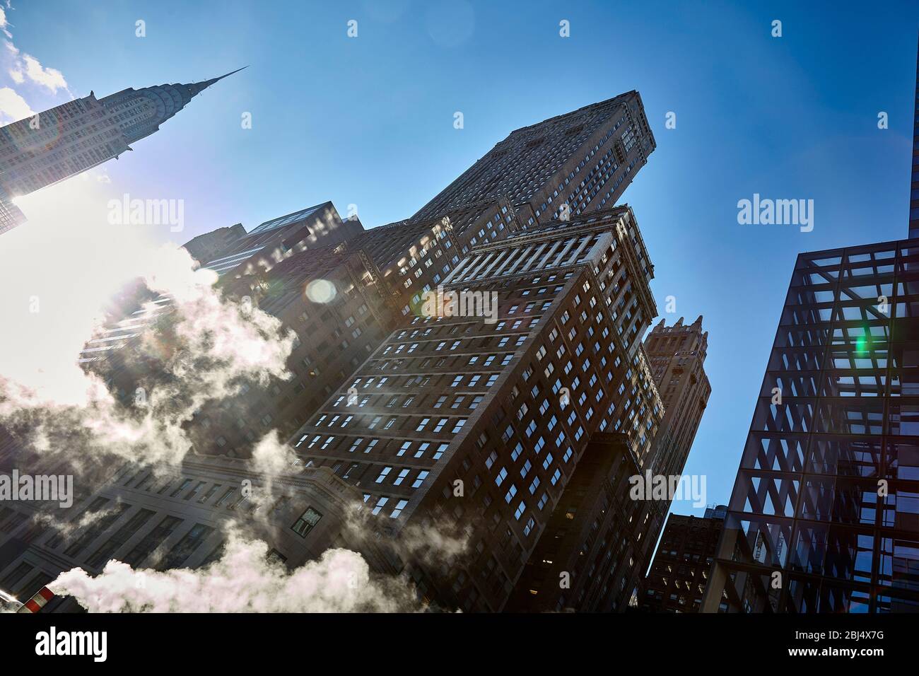 View of the Chrysler building and other New York sky scrapers from the ...