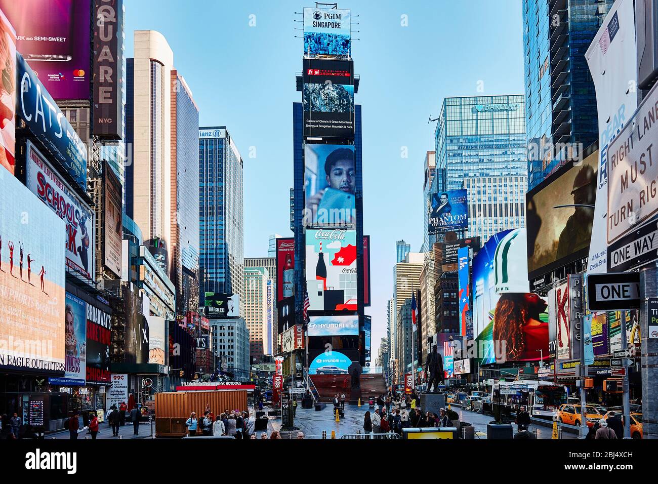 Times Square signs and streets in the Manhattan district of New York ...
