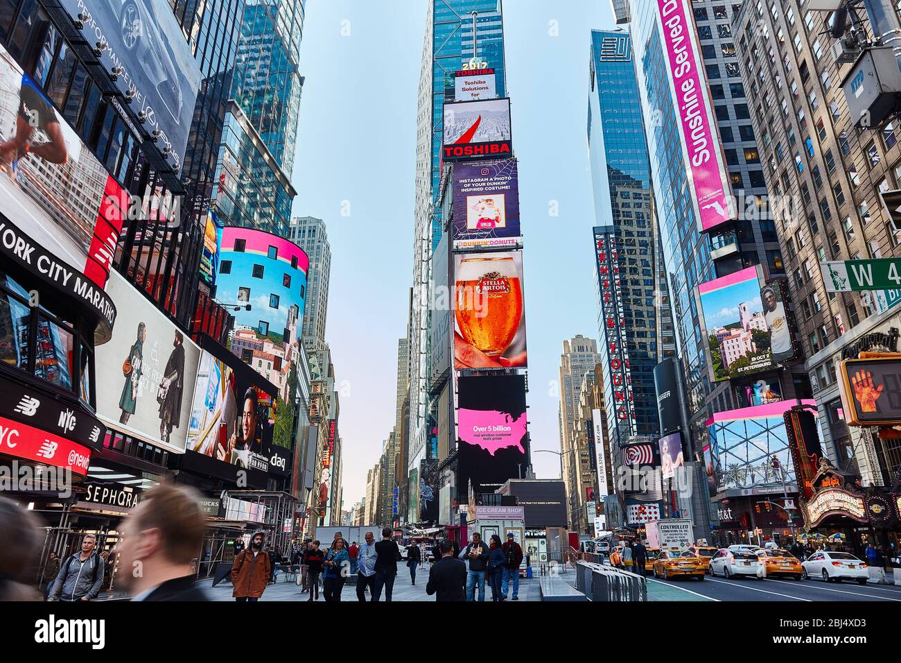 Times Square signs and streets in the Manhattan district of New York ...