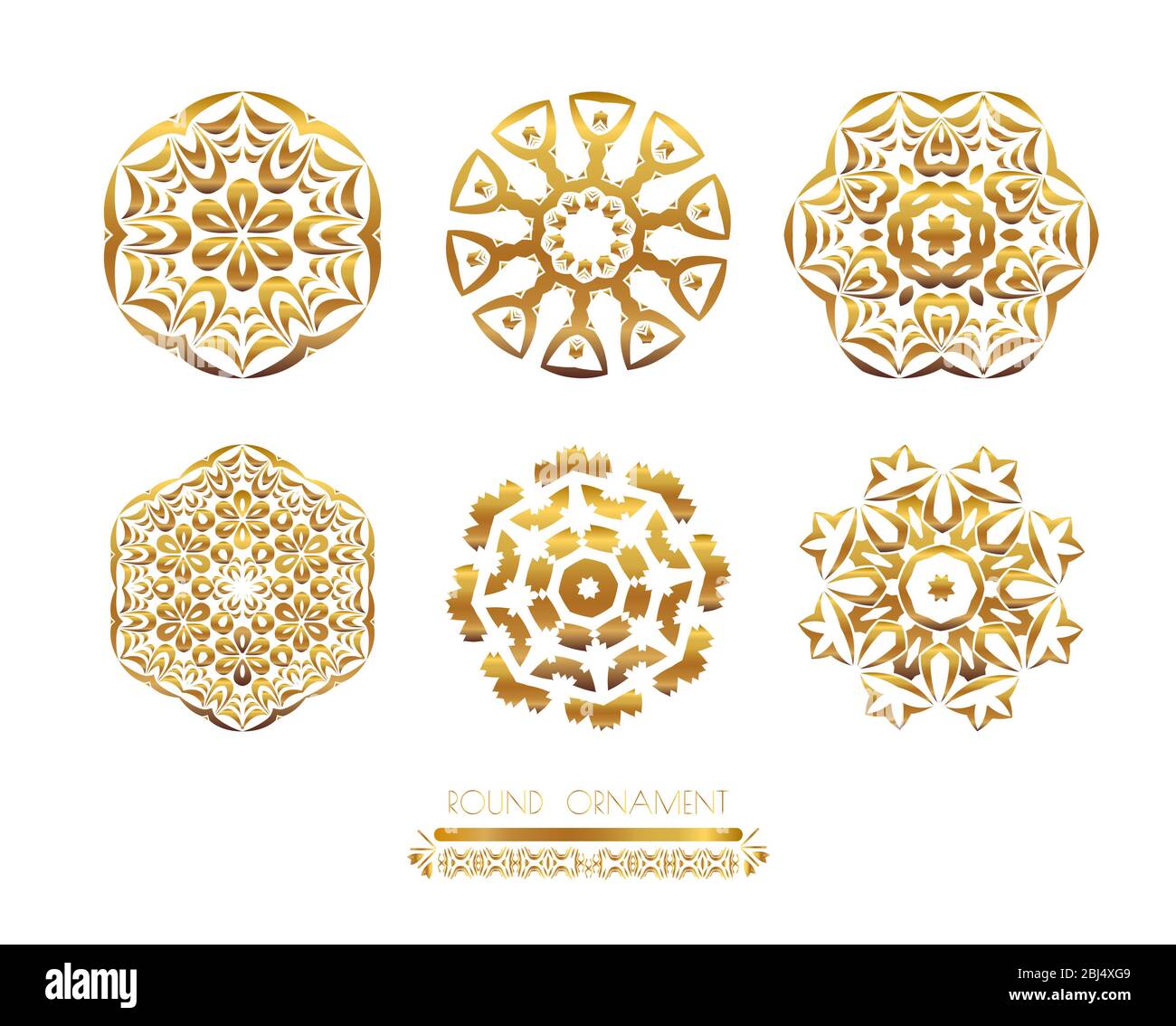 Traditional golden decor on white background. Oriental gold pattern ...
