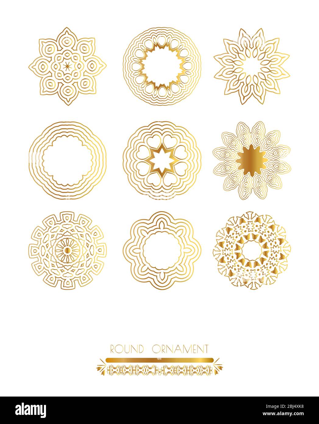 Traditional golden decor on white background. Oriental gold pattern ...