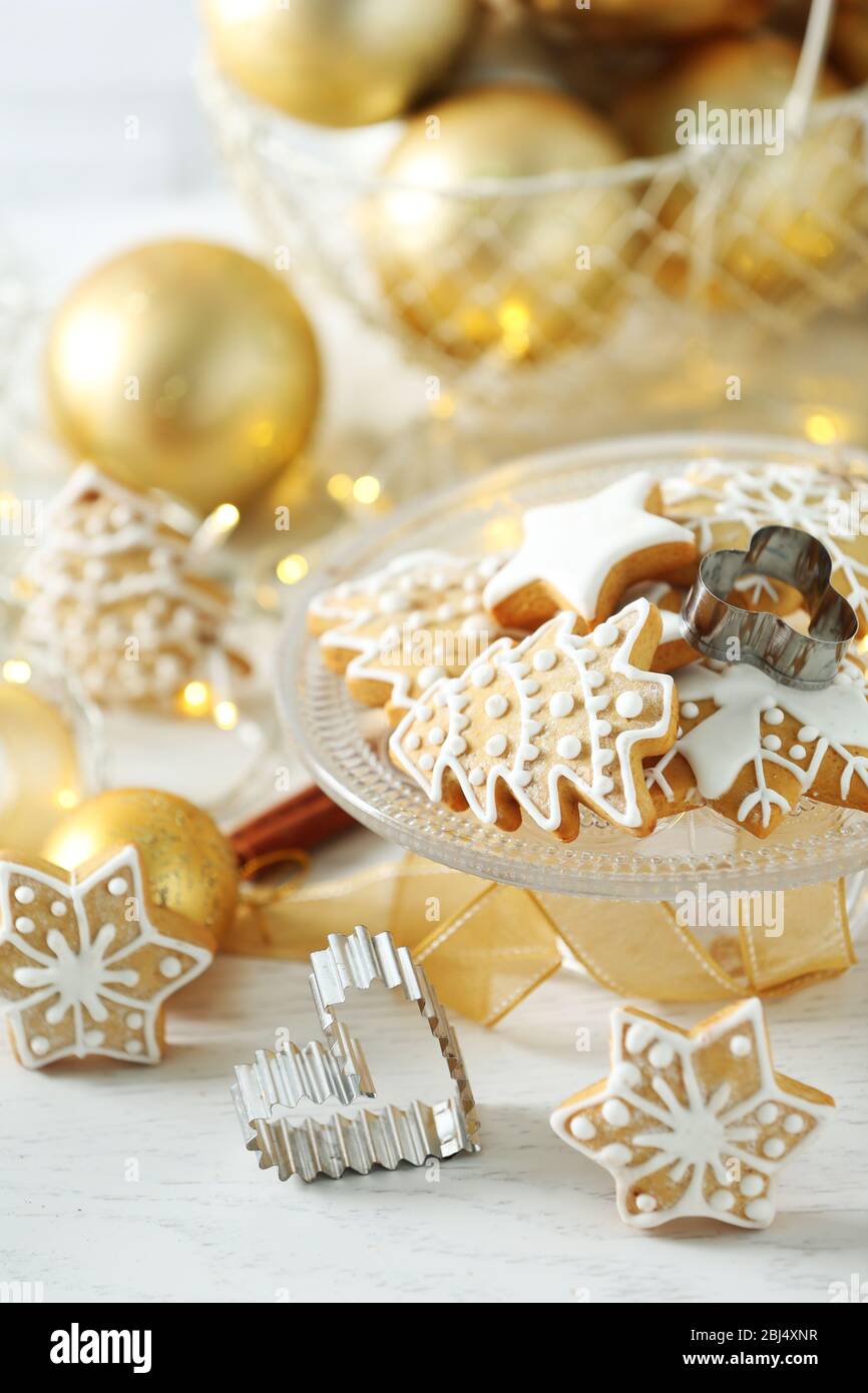 Beautiful cookies with Christmas decor Stock Photo - Alamy