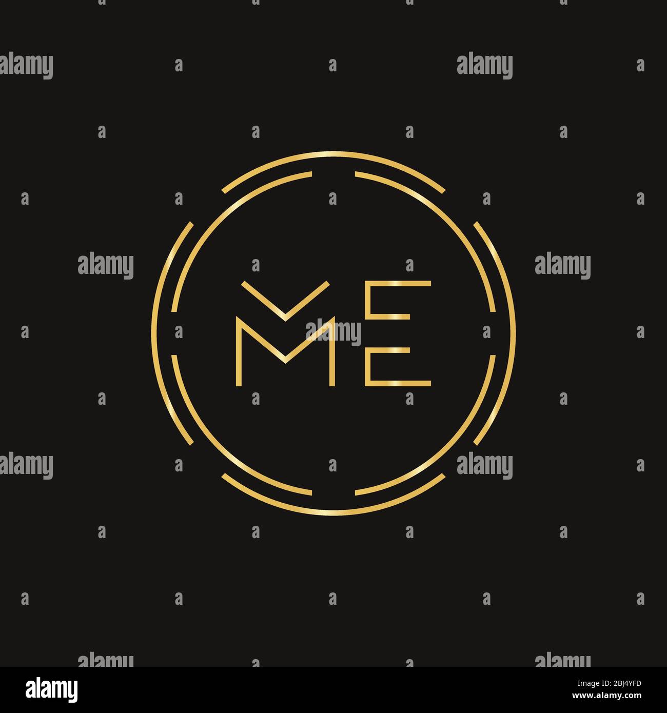 Initial ME letter Logo Design vector Template. Abstract Letter ME logo ...