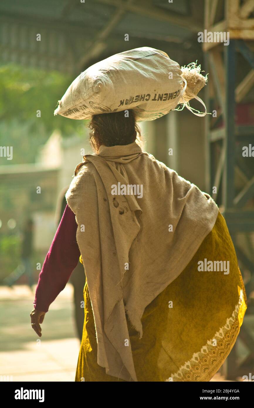 Indian woman in a sari new delhi hi-res stock photography and images ...