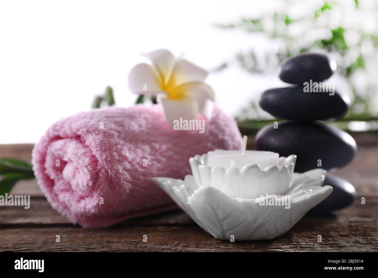 Beautiful spa concept on white background Stock Photo - Alamy