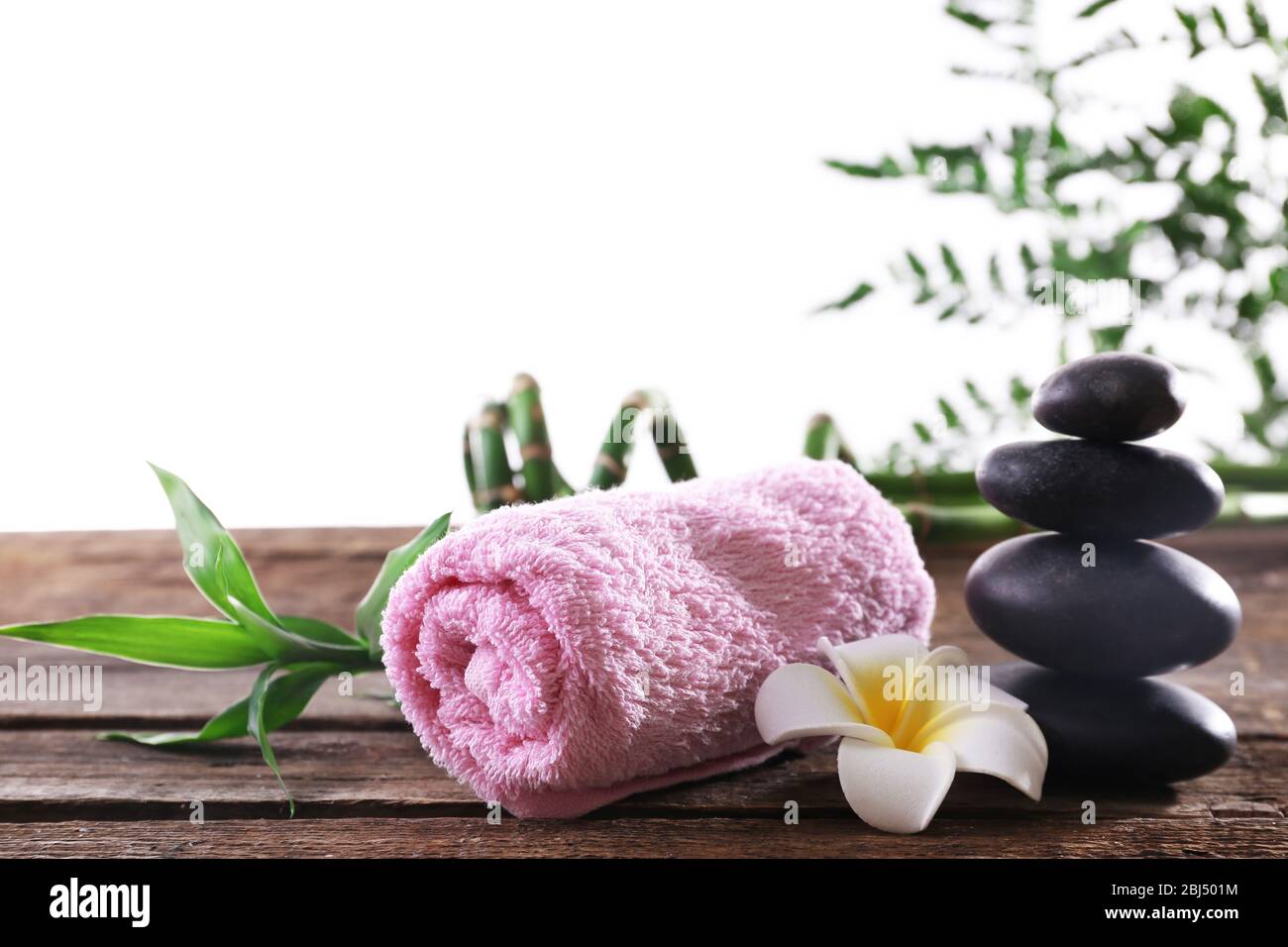 Beautiful spa concept on white background Stock Photo - Alamy