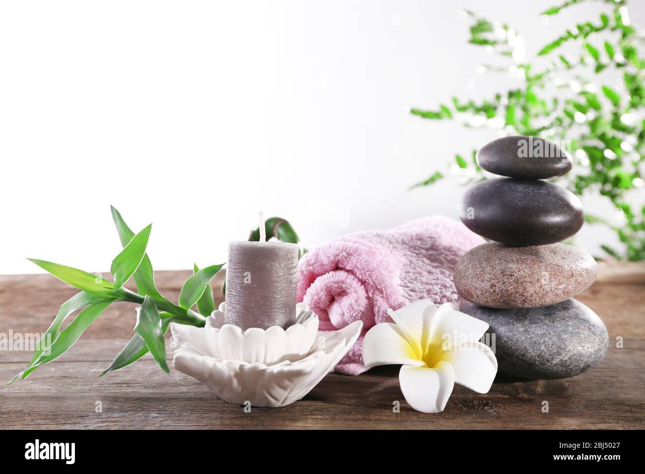 Beautiful spa concept on white background Stock Photo - Alamy