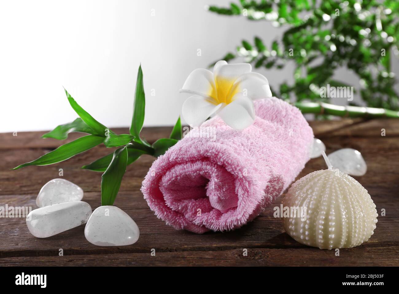 Beautiful spa concept on white background Stock Photo - Alamy