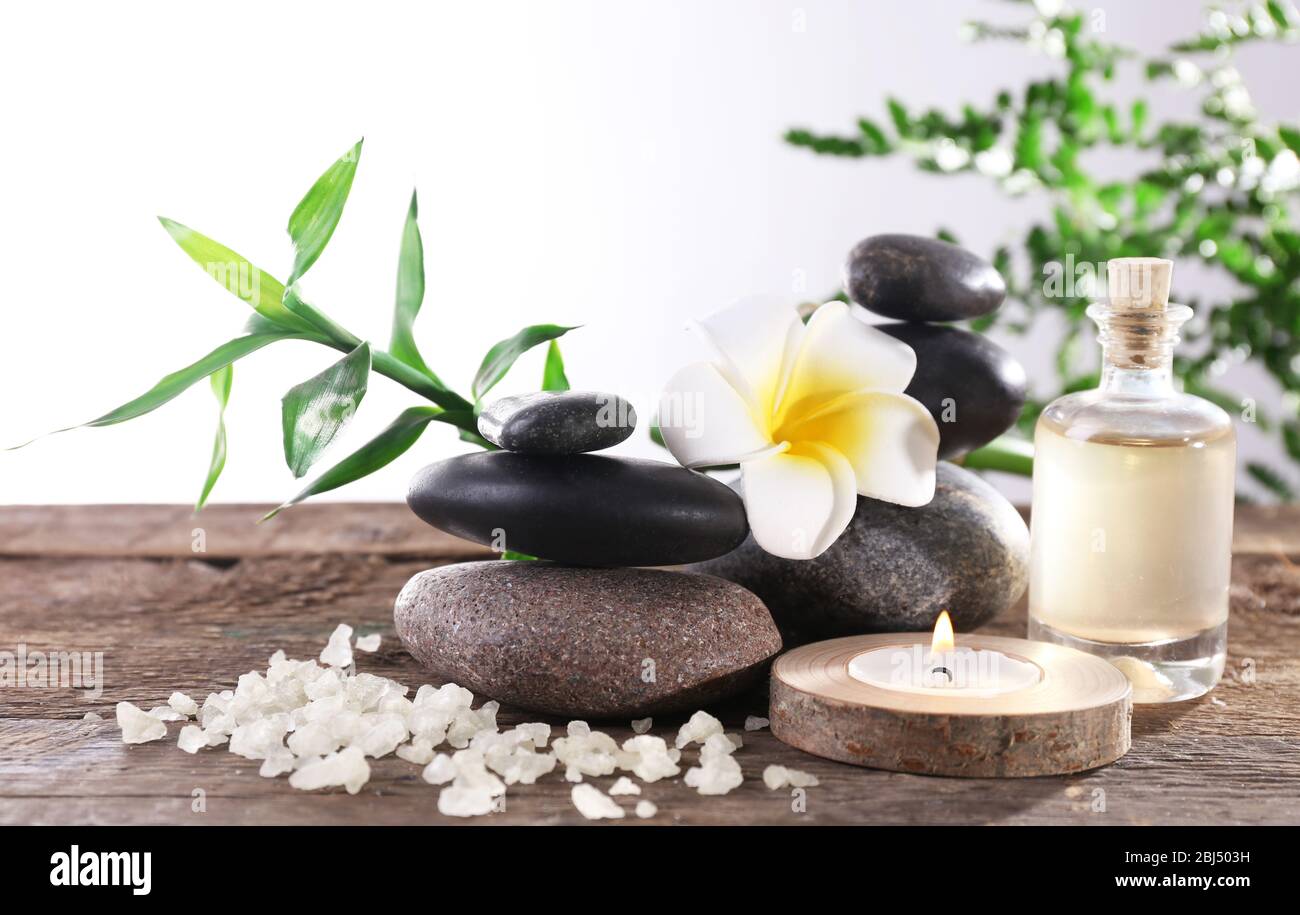 Beautiful spa concept on white background Stock Photo - Alamy