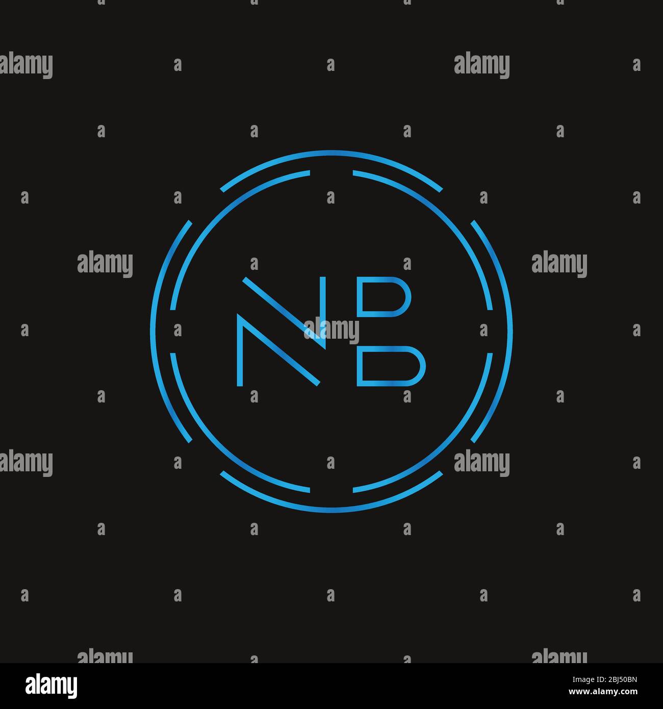 Initial Letter NB Logo Design Vector Template. Digital Abstract NB ...