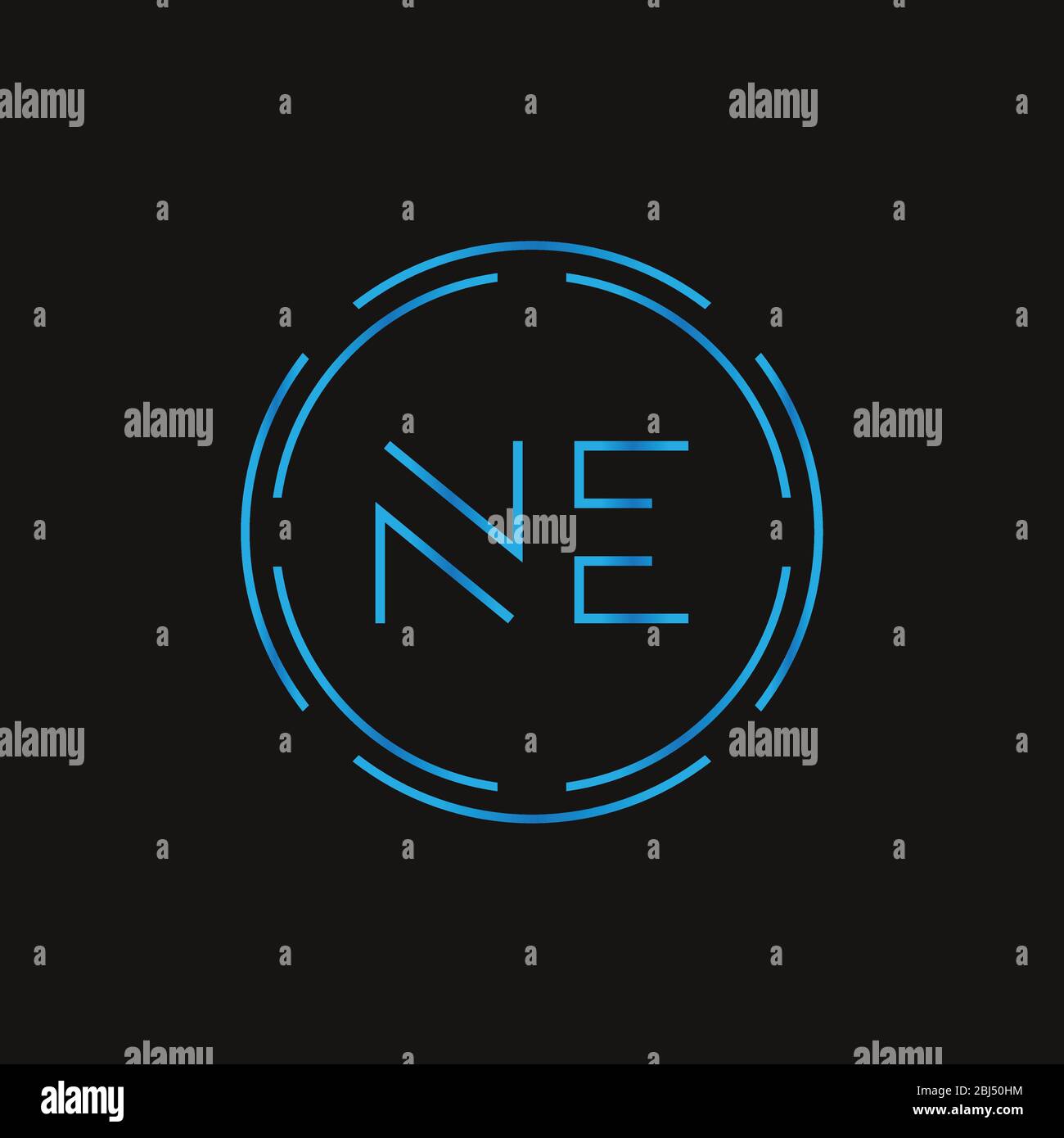 Initial Letter NE Logo Design Vector Template. Digital Abstract NE ...