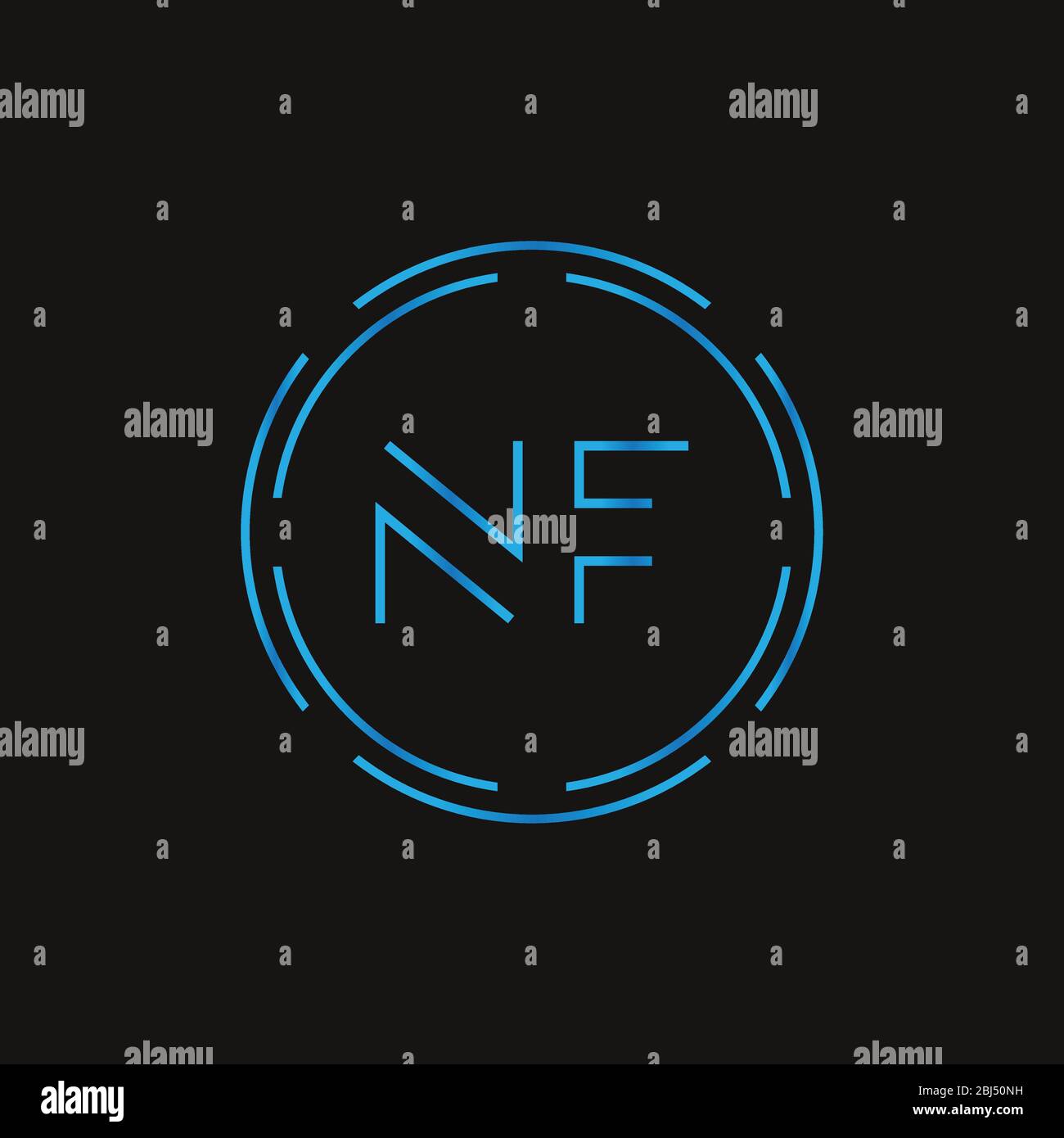 Initial Letter NF Logo Design Vector Template. Digital Abstract NF ...