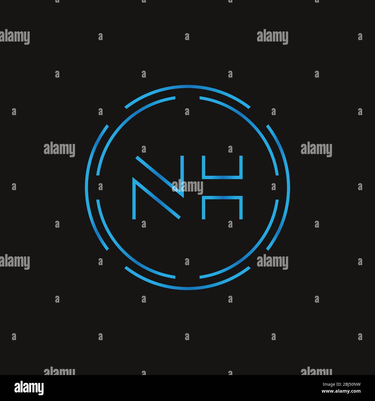 Initial Letter NH Logo Design Vector Template. Digital Abstract NH Letter Logo Design Stock ...