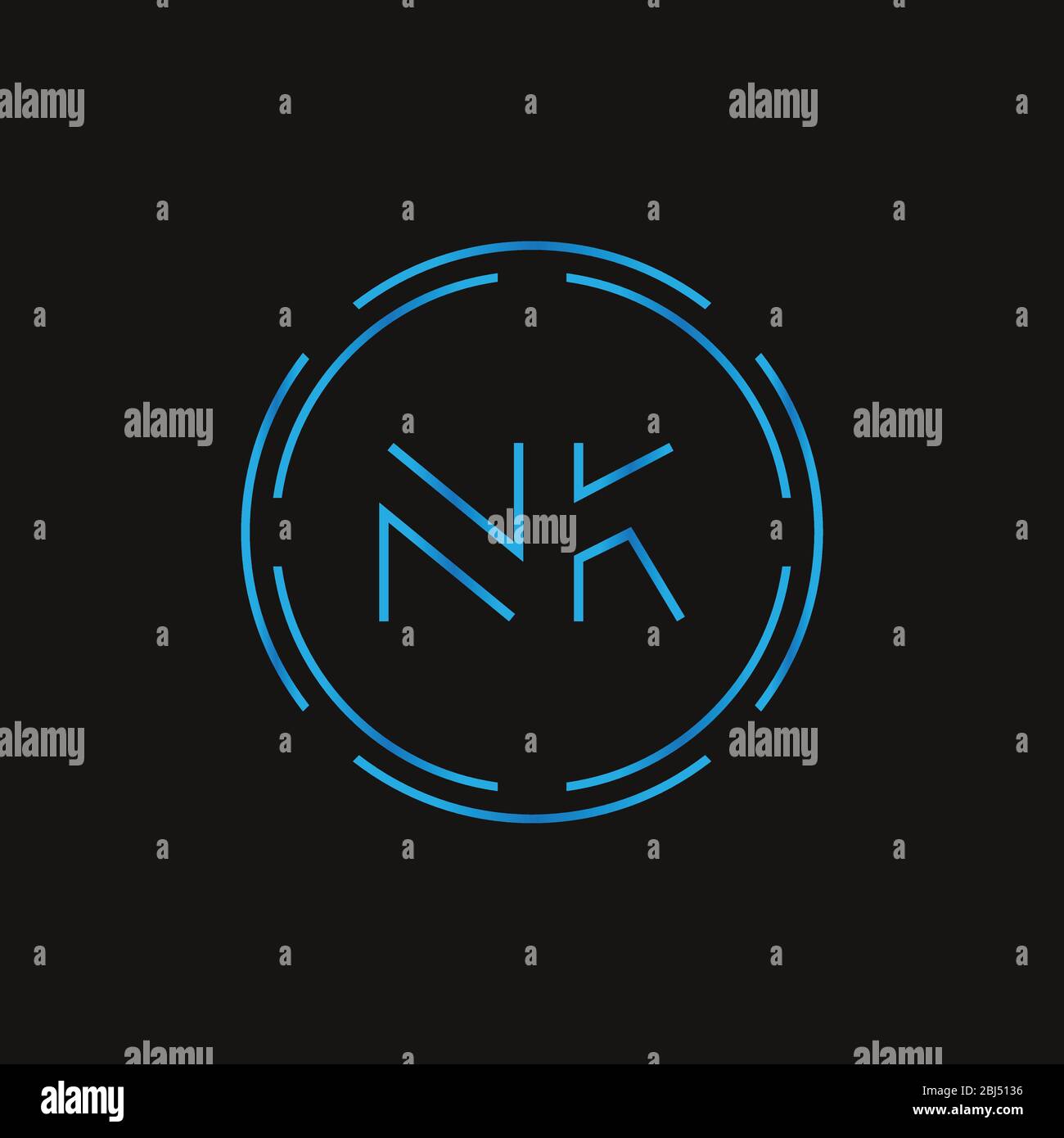 Initial Letter NK Logo Design Vector Template. Digital Abstract NK Letter Logo Design Stock ...