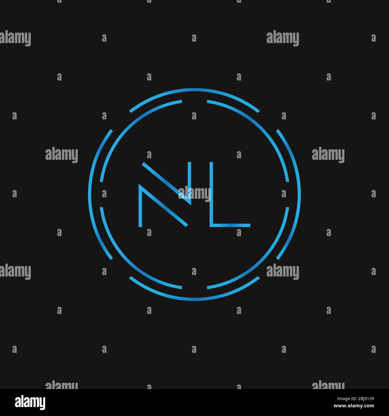 Initial Letter NL Logo Design Vector Template. Digital Abstract NL ...