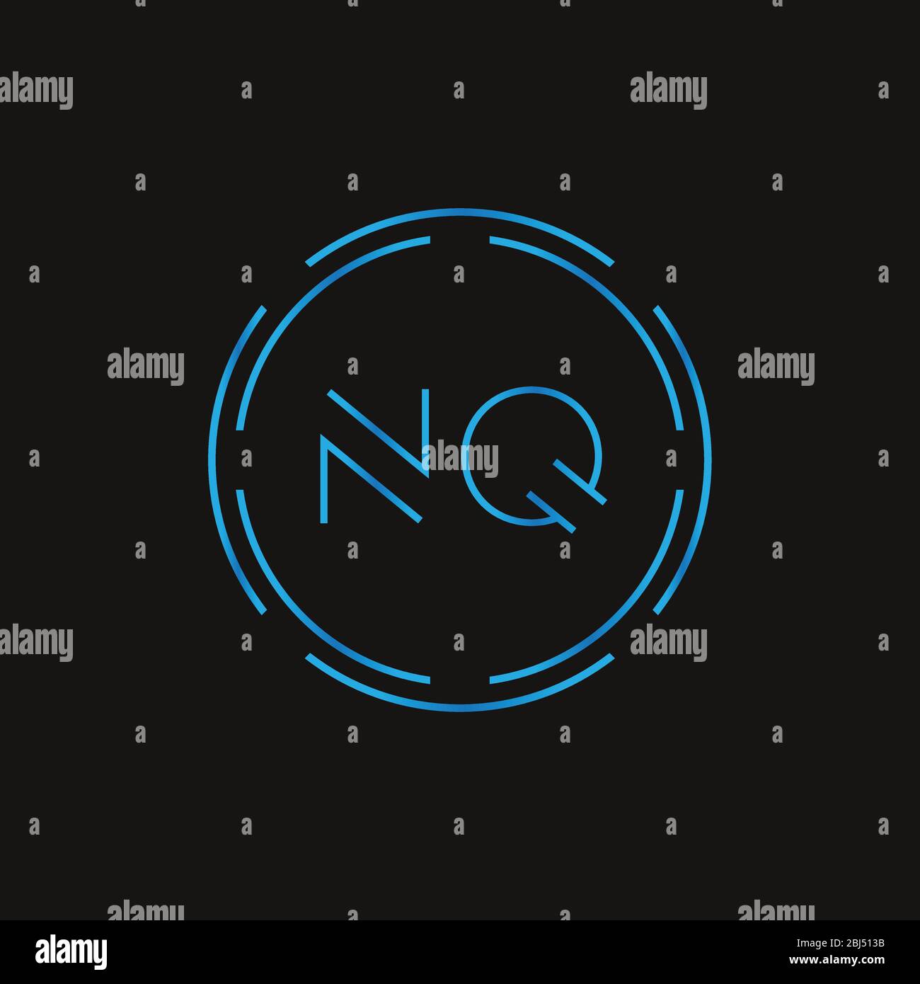 Initial Letter NQ Logo Design Vector Template. Digital Abstract NQ ...
