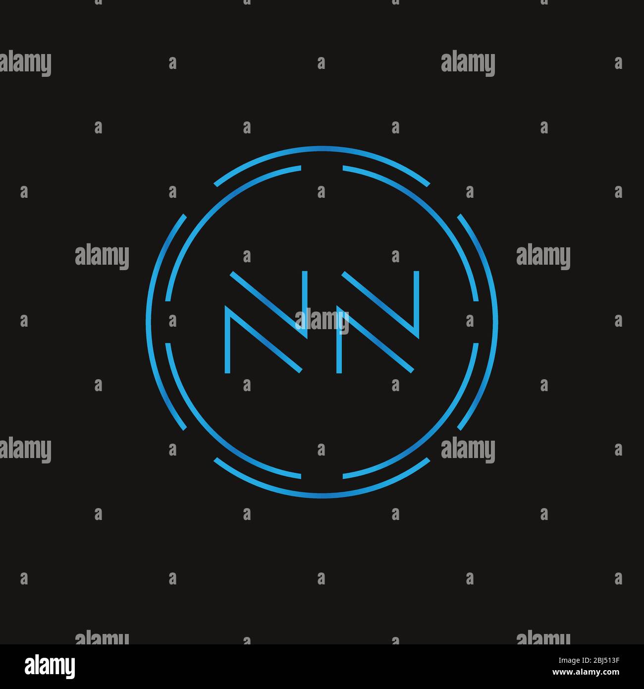 Initial Letter NN Logo Design Vector Template. Digital Abstract NN ...