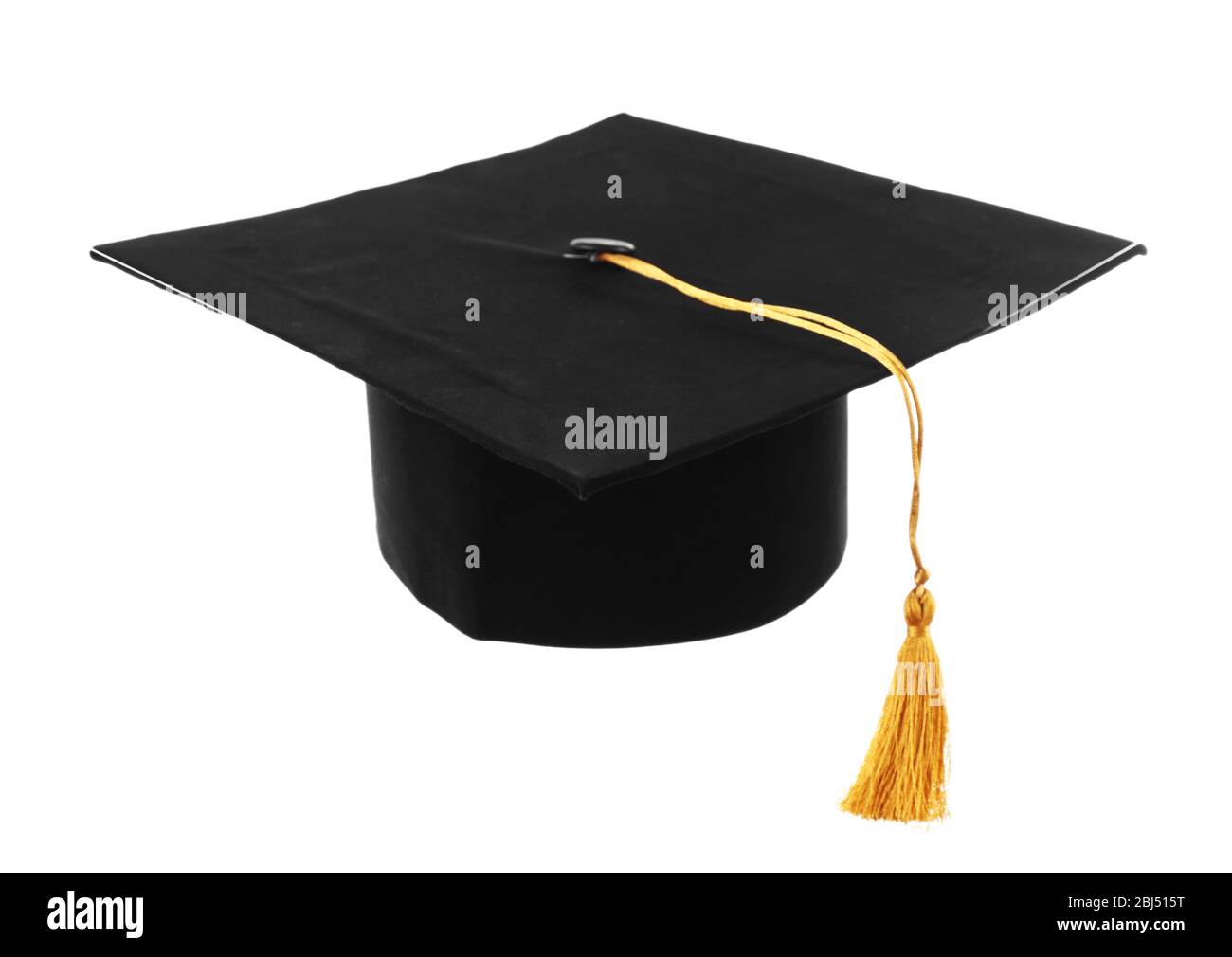 Black student hat, isolated on white Stock Photo - Alamy