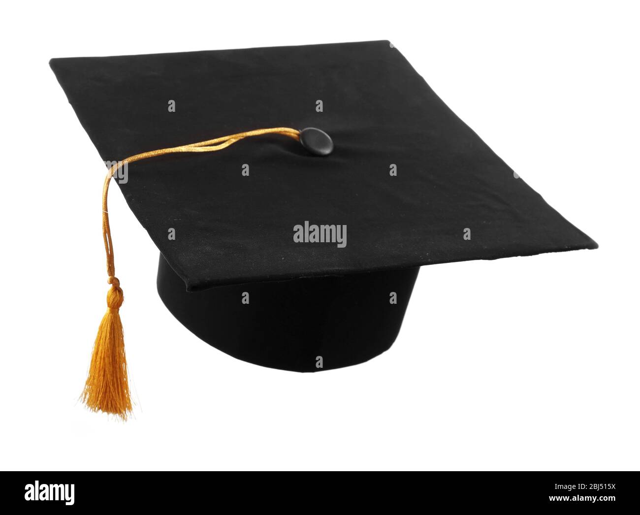 Black student hat, isolated on white Stock Photo - Alamy