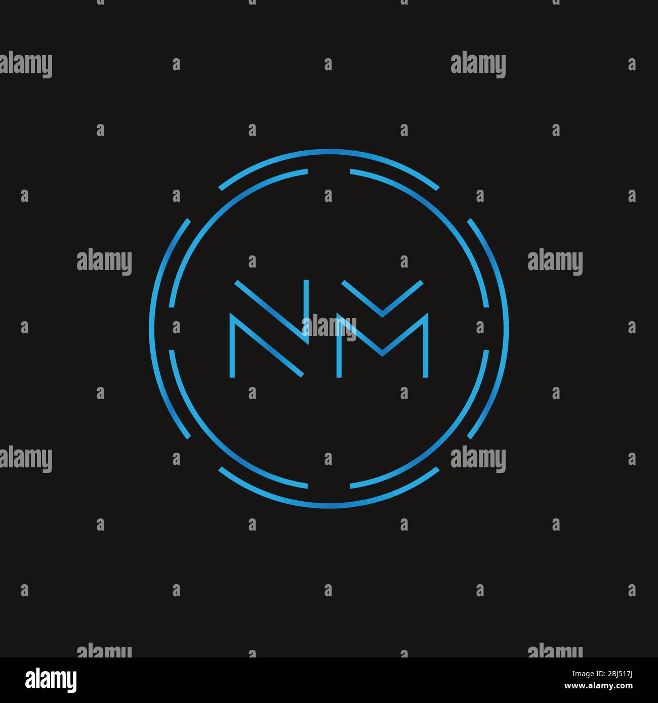 Initial Letter NM Logo Design Vector Template. Digital Abstract NM ...
