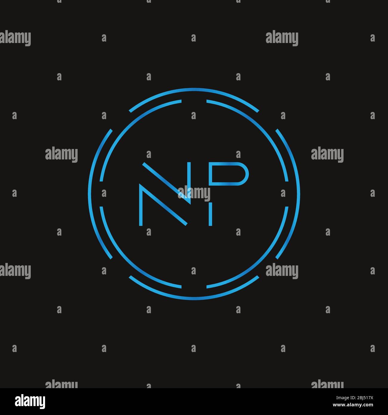 Initial Letter NP Logo Design Vector Template. Digital Abstract NP ...