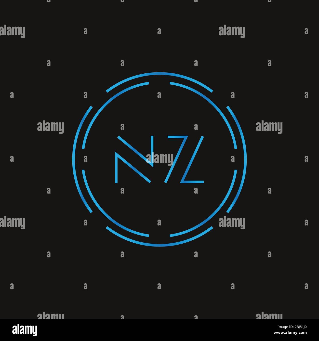 Initial Letter NZ Logo Design Vector Template. Digital Abstract NZ ...